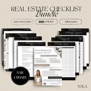Real Estate Checklist | Commission Tracker | Realtor Planner | Digital ...
