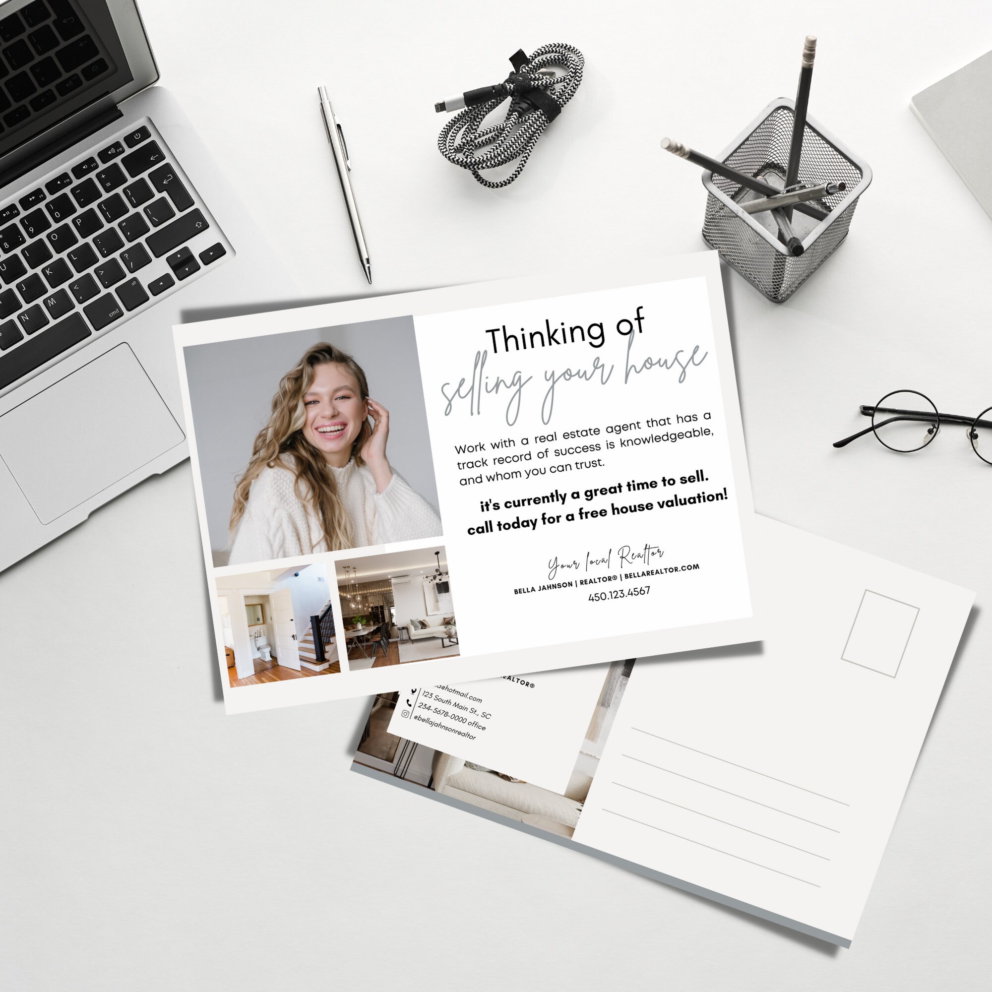 Real Estate Marketing, Real Estate Postcard, Canva Template, Realtor ...