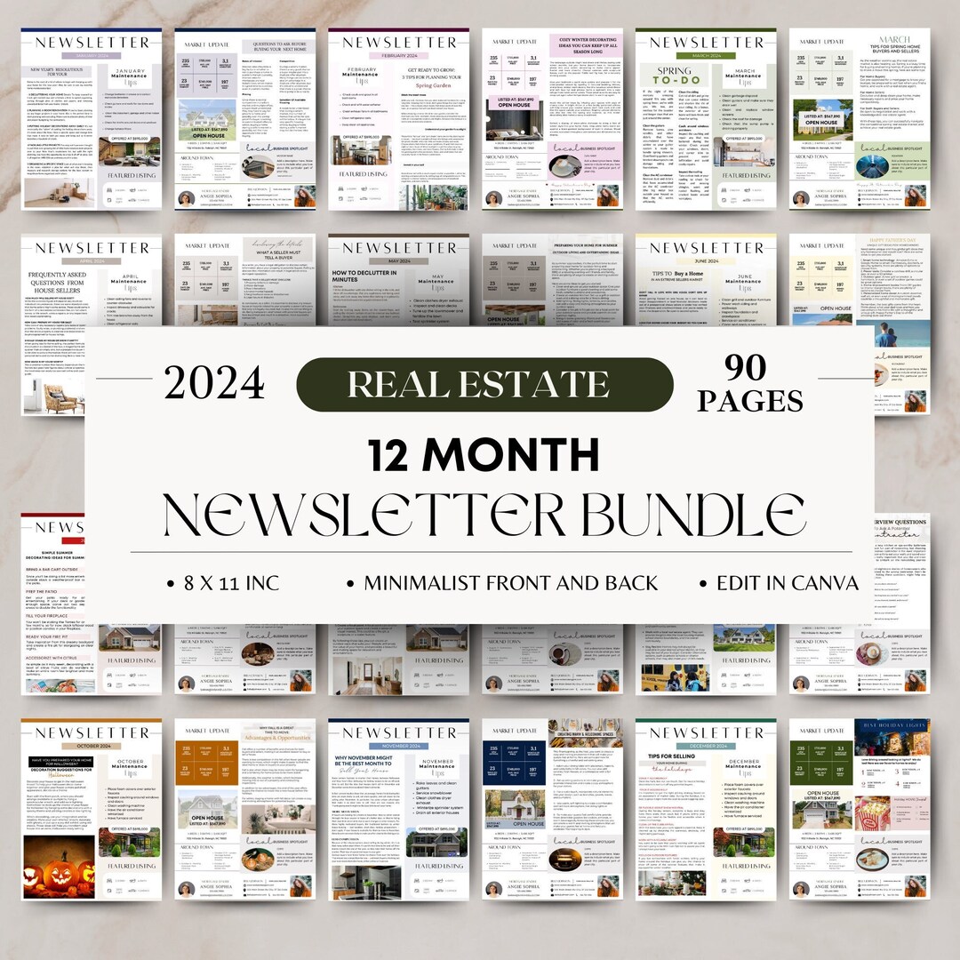 Real Estate Newsletter Template Mailler Bundle Real Estate Marketing 12 ...
