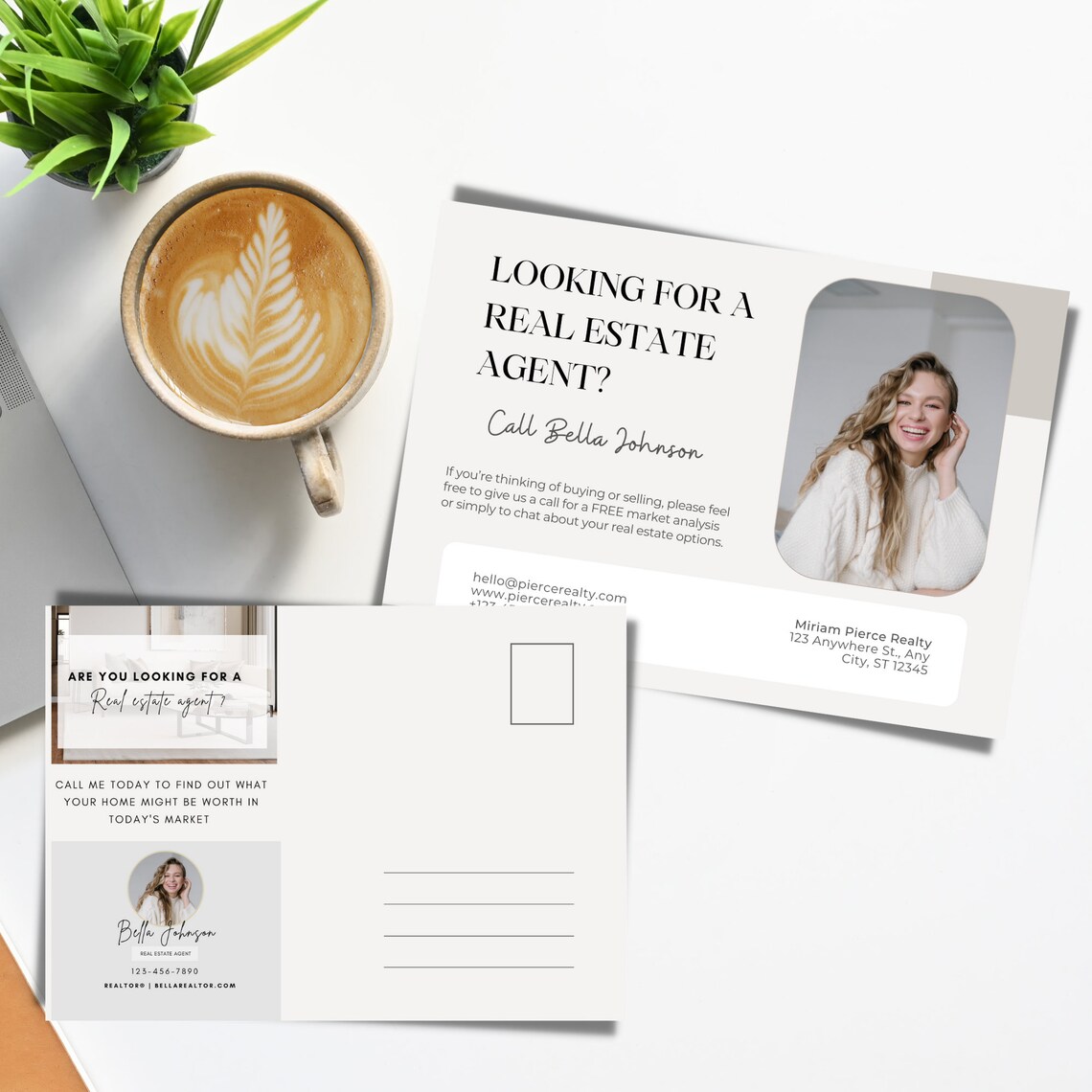 Real Estate Marketing, Real Estate Postcard, Canva Template, Realtor ...
