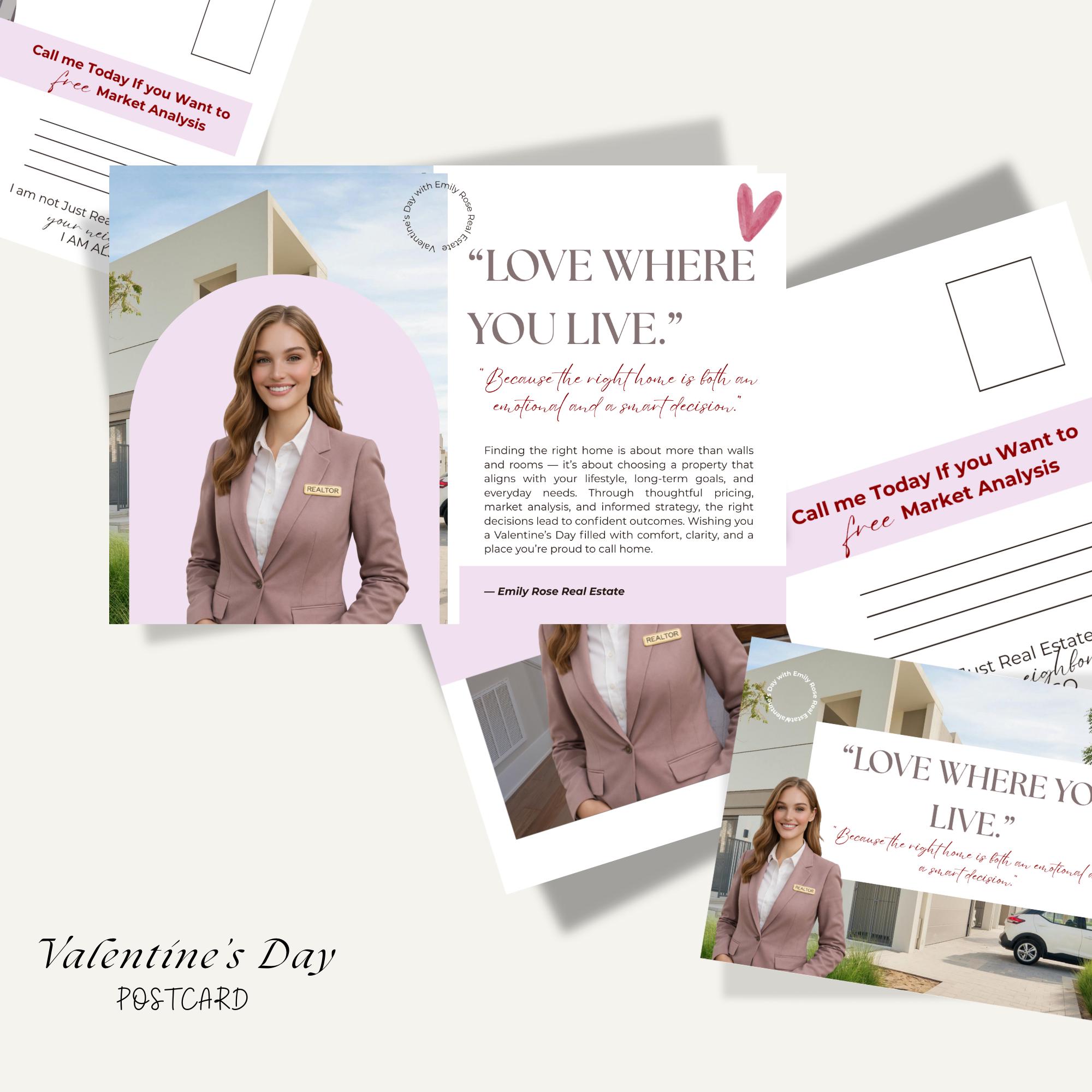 Real Estate Valentine Postcard, Real Estate Marketing, Agent Valentine ...