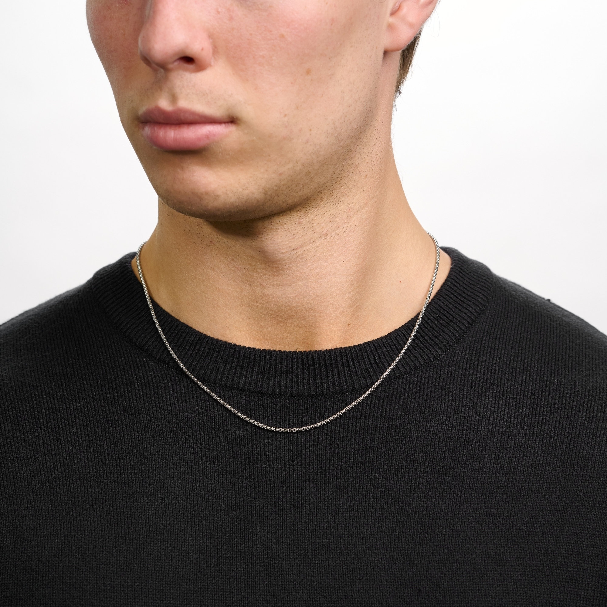 2mm Round Box Link Stainless Steel Chain Durable & Waterproof Unisex ...