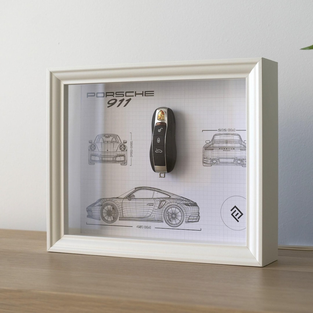 Porsche 911 Key Frame Decoration - Blueprint With NFC - Etsy
