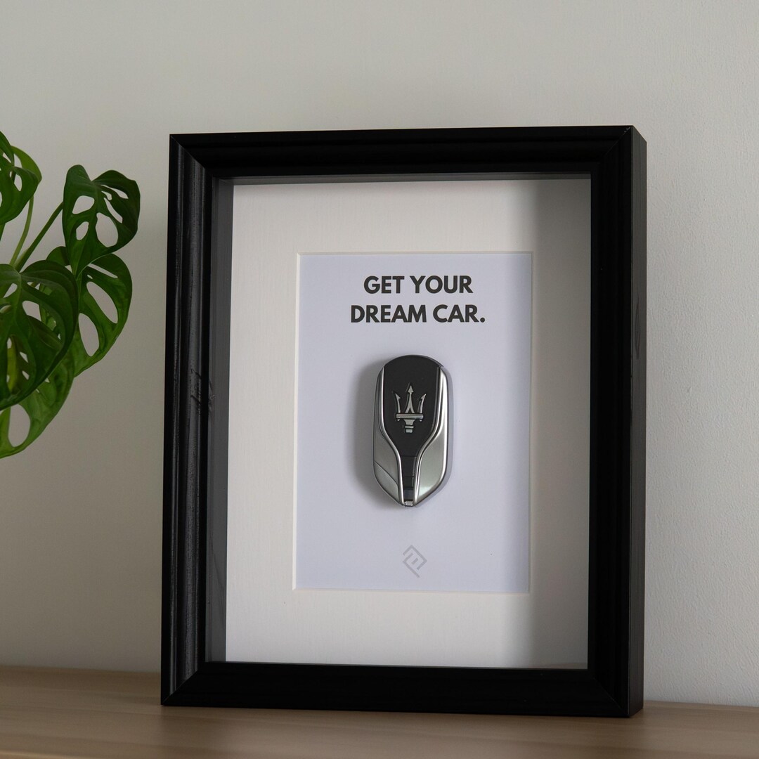 Framed Maserati Key Decoration – Customizable Motivational Quote - Etsy
