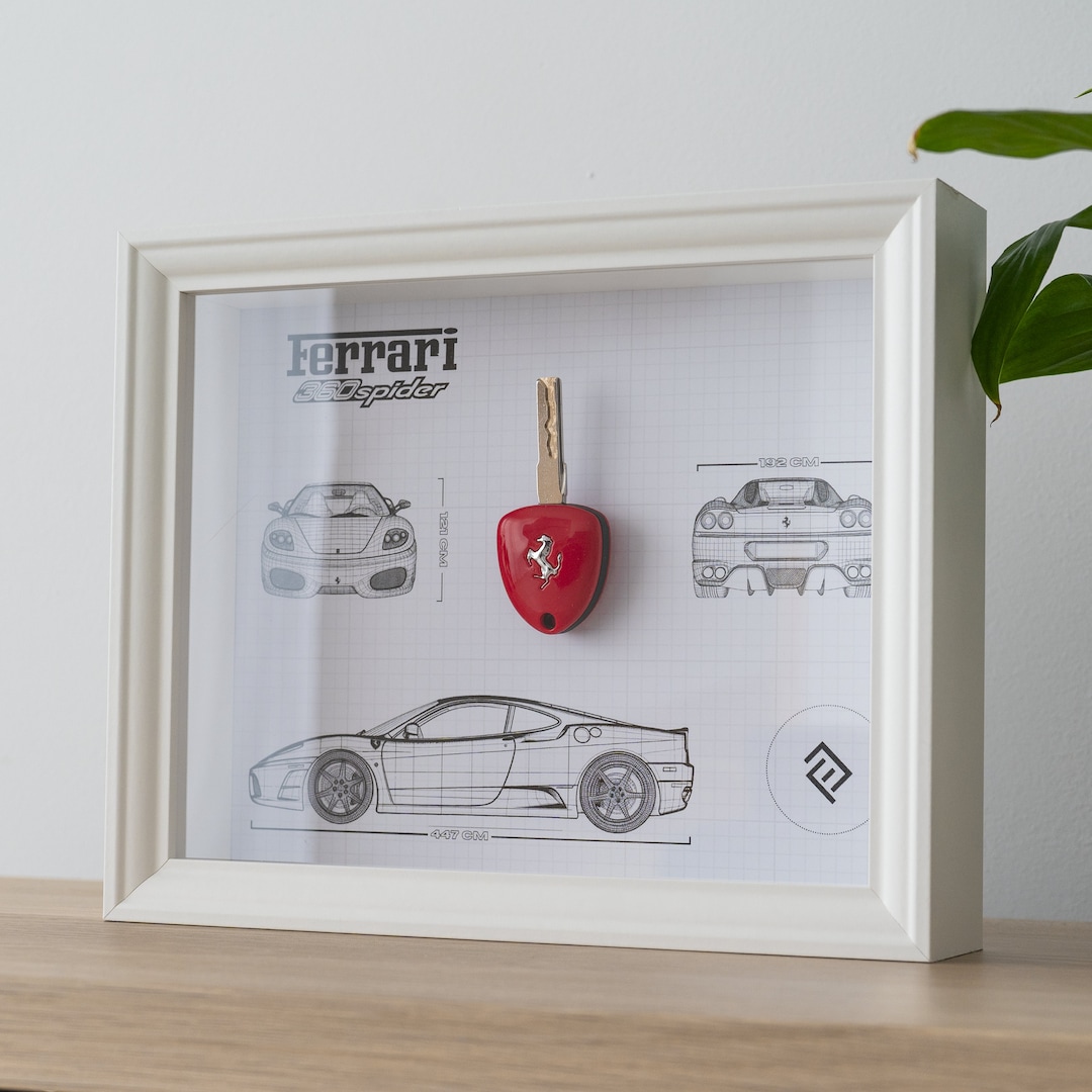 Ferrari 360 Key Decoration Framed Blueprint With NFC - Etsy