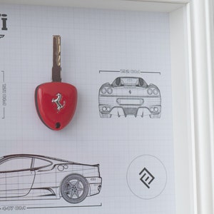 Ferrari 360 Key Decoration Framed Blueprint With NFC - Etsy