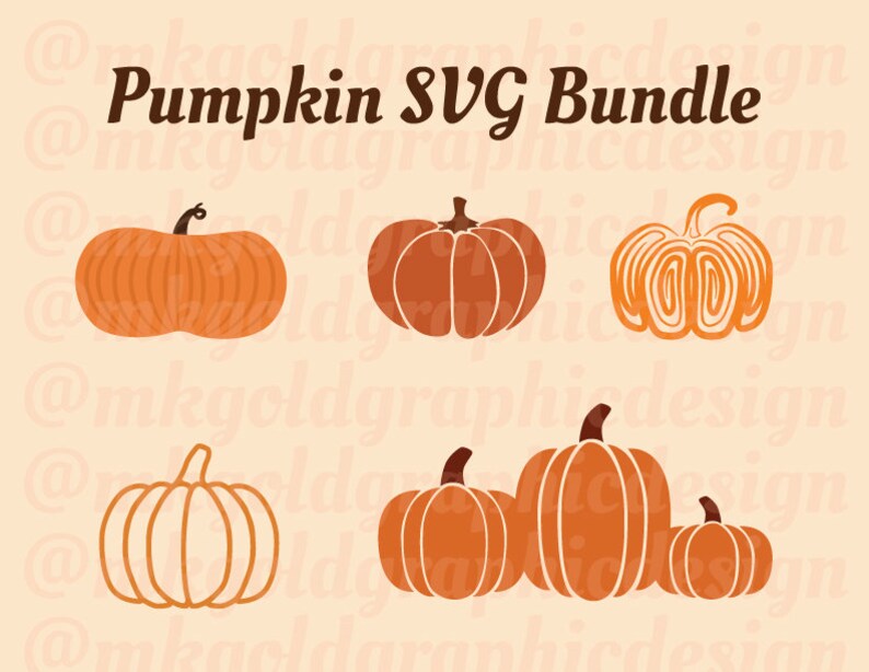 Pumpkin SVG Bundle Fall Art Instant Download Cute Pumpkin Clipart ...