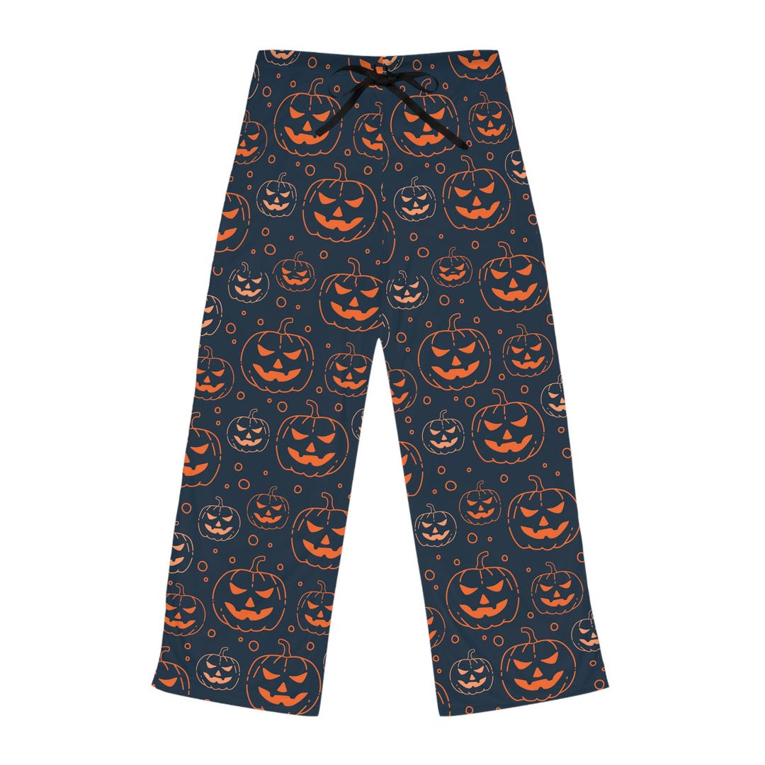 Pumpkin Halloween Pajama Pants, Fall Sleepwear, Autumn Lounge Pants ...