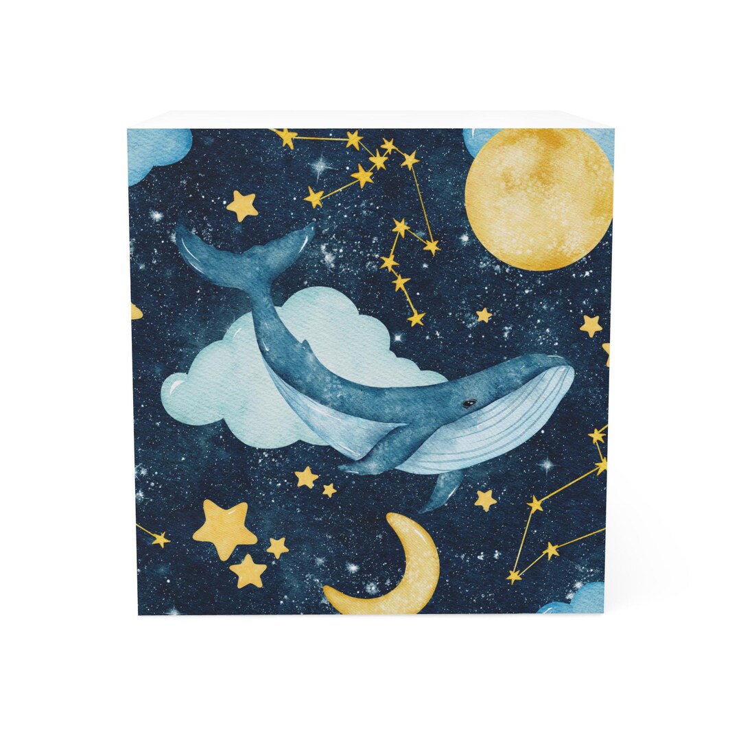 Watercolor Whale Note Cube, Back to School, Whale Lover Gift, Sticky ...