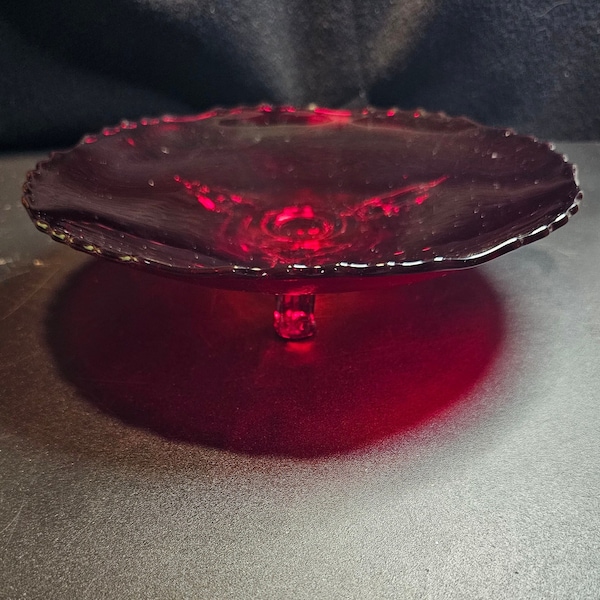 Red Candy Dish Vintage - Etsy