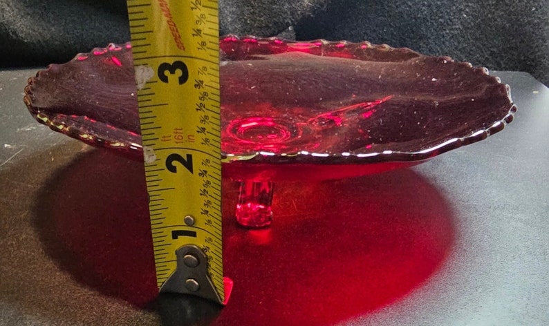 Vintage Viking Ruby Red Footed Candy Dish Ruffled Edge Art - Etsy