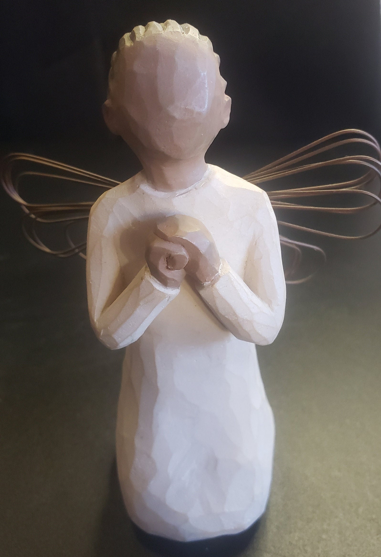 Vintage Willow Tree Angel of the Spirit 2001 Kneeling Carved Wooden ...
