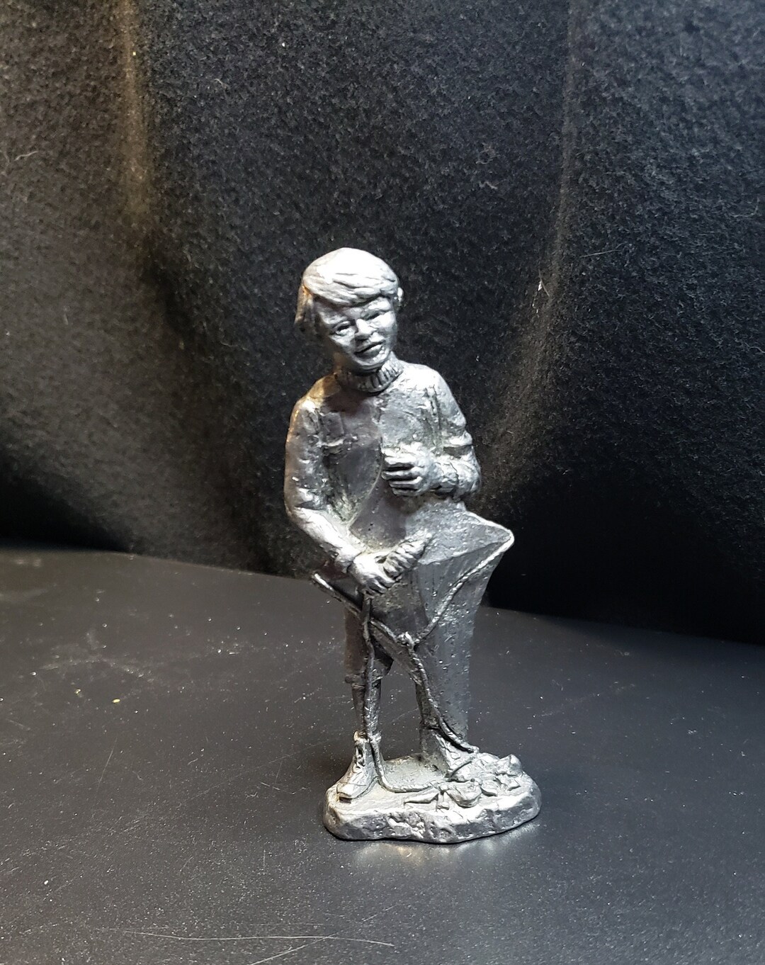 Vintage Signed Pewter Boy Holding Kite | Park City | Pewter Figurine ...