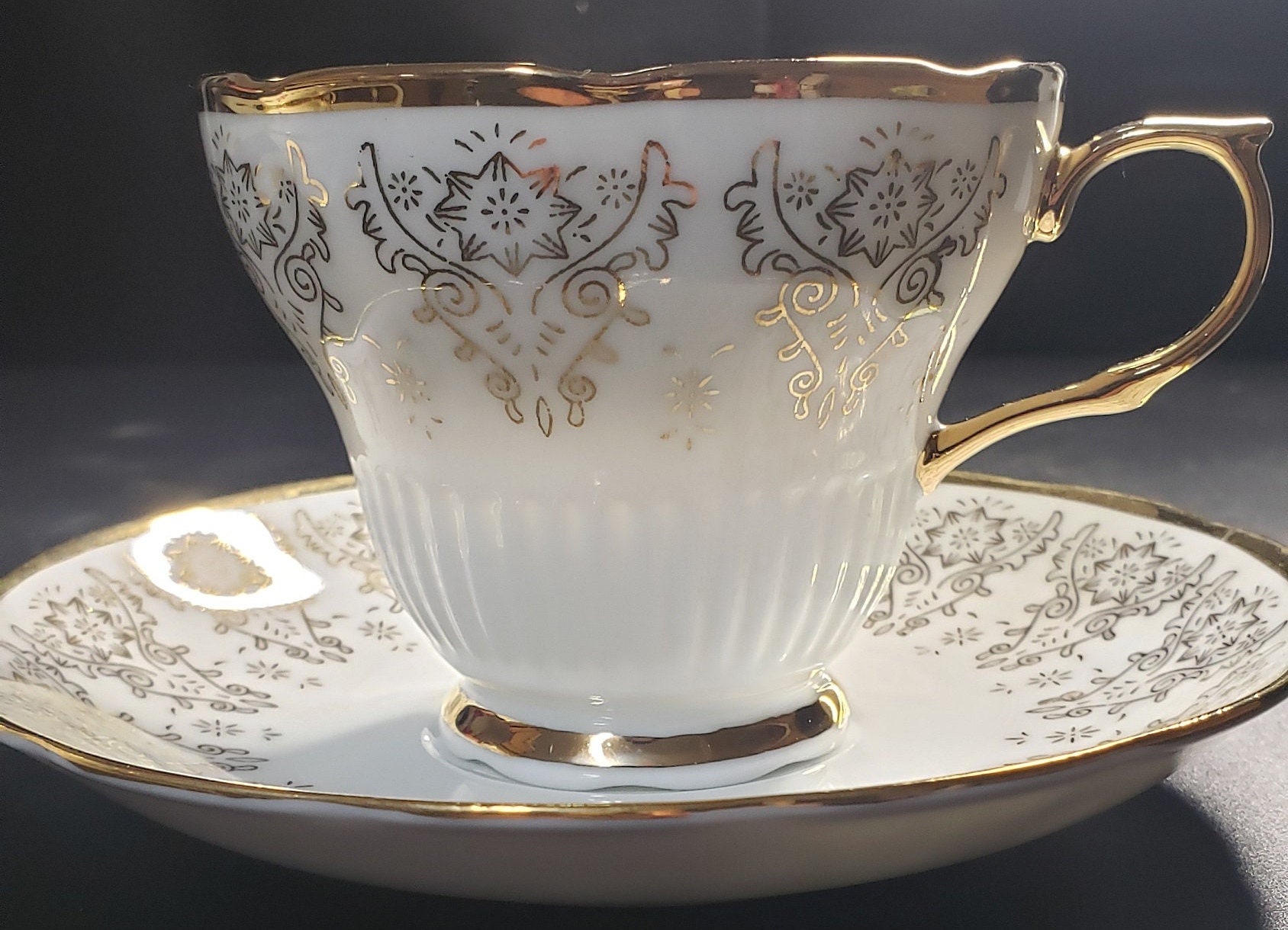 Vintage H 9 Made in China, Base Mark H Tea Cup and Saucer DUO: Gold and ...