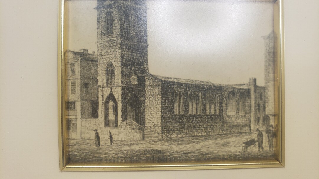 1820 Vintage Engraving / Etching of St. Michaels, Chester by Batenham G ...