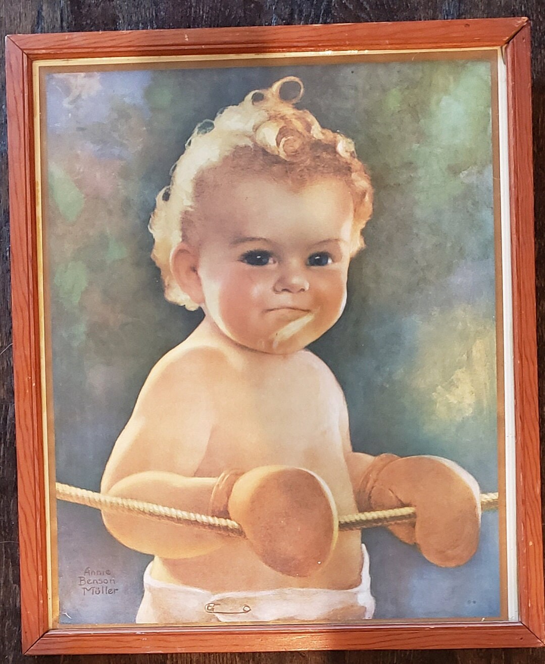 1930s Annie Benson Muller Vintage Print Boxing Baby Baby Boxing Weird ...