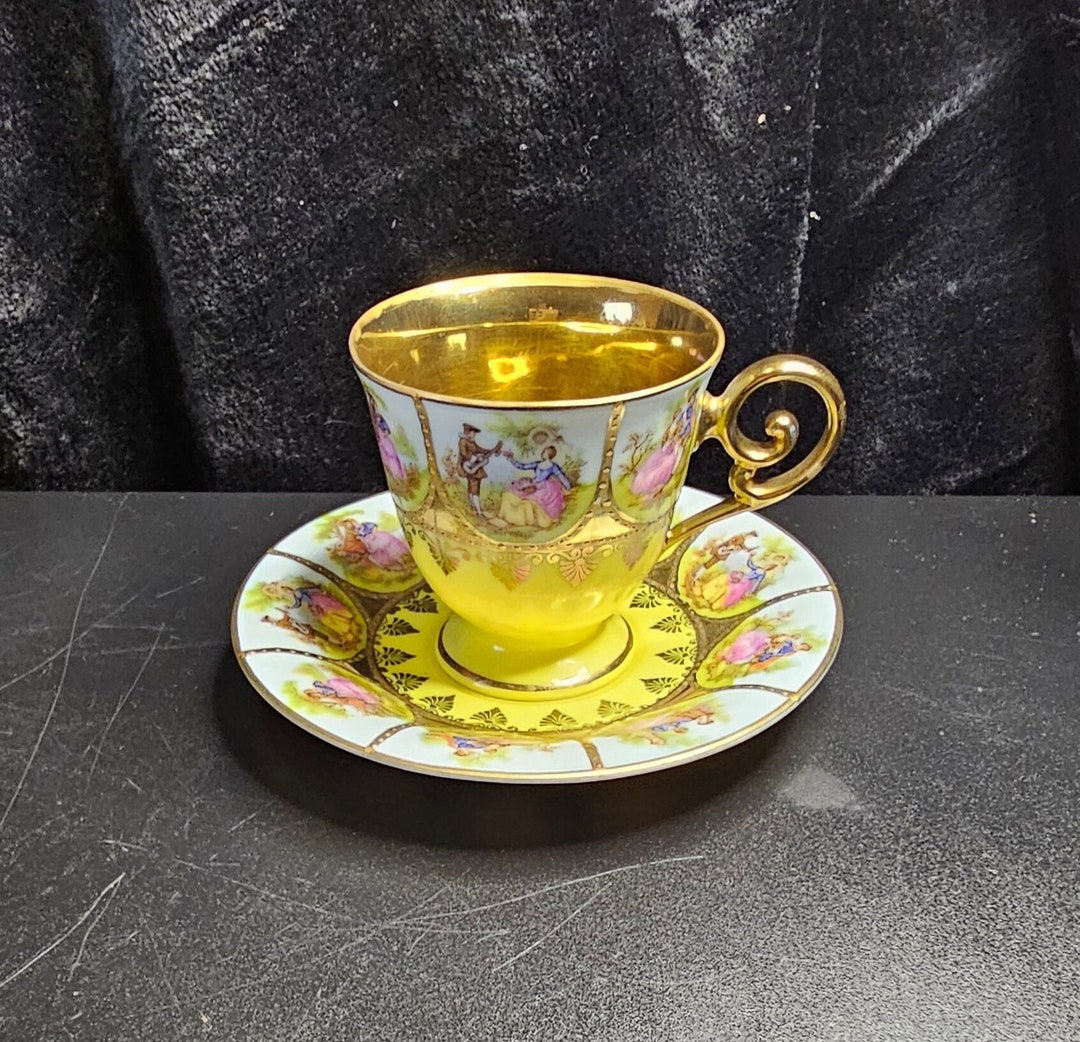 Vintage STW Bavaria Germany Cup and Saucer, 24 Kt Gold Cup and Saucer ...