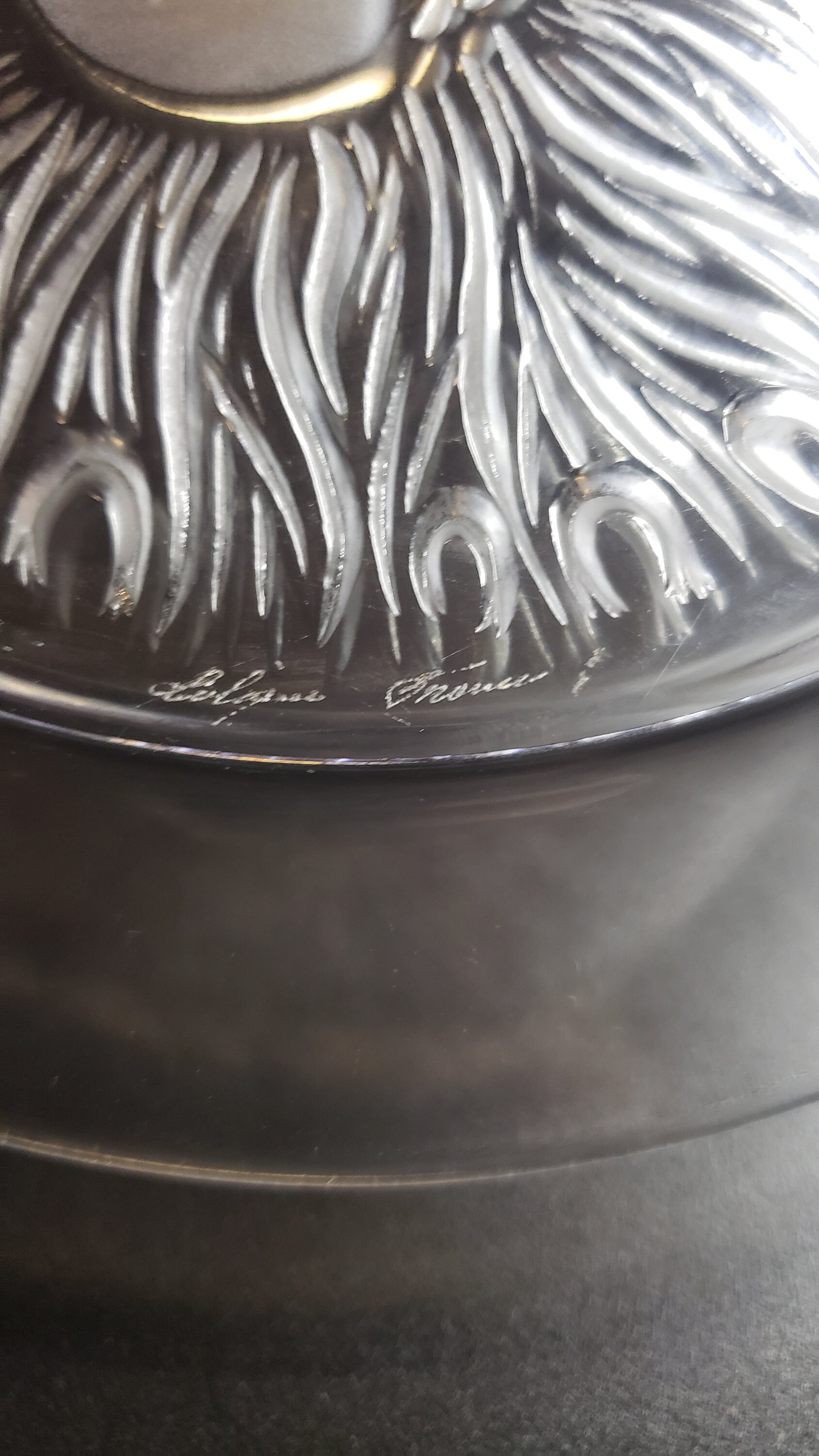 1970 Lalique PEACOCK Plate Signed Vintage Marie Claude Paon Peacock ...