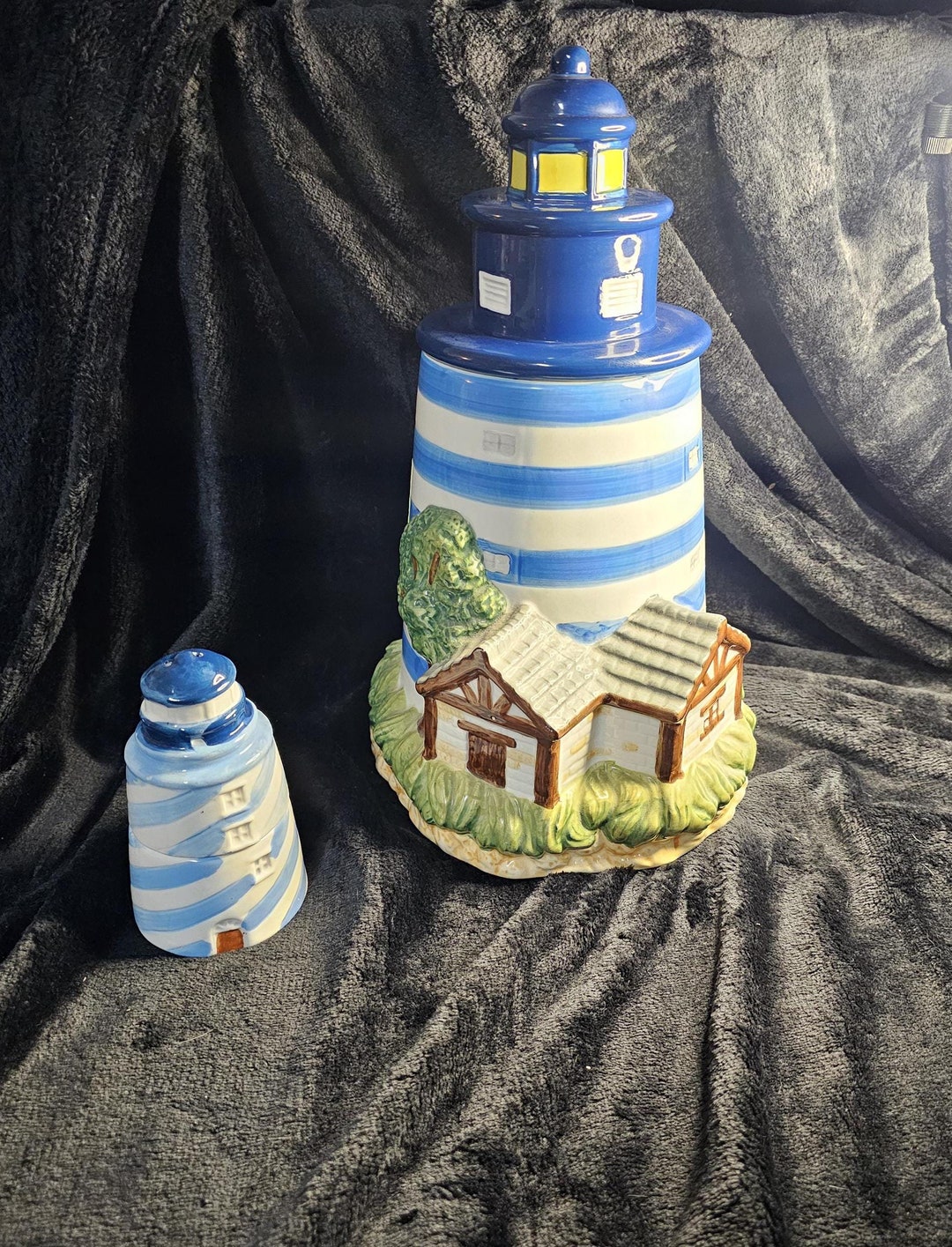 Vintage Lighthouse Cookie Jar With Matching Salt & Pepper Shakers ...