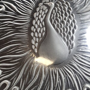 1970 Lalique PEACOCK Plate | Signed | Vintage Marie Claude | Paon ...