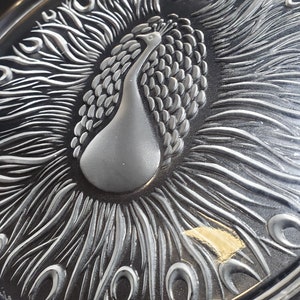 1970 Lalique PEACOCK Plate | Signed | Vintage Marie Claude | Paon ...
