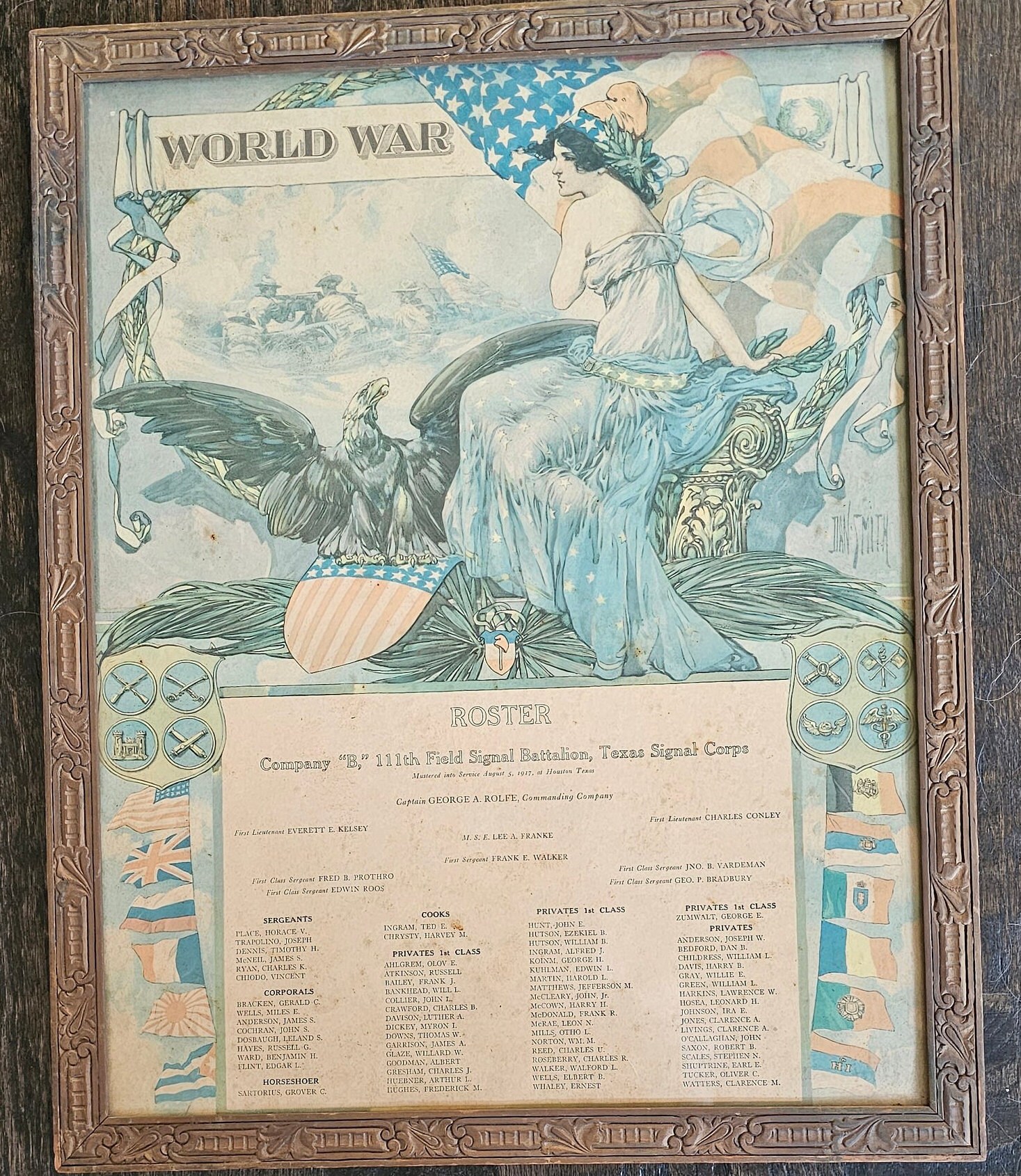 Antique 1917 WWI 1914-1918 Roster From the Great War - Etsy