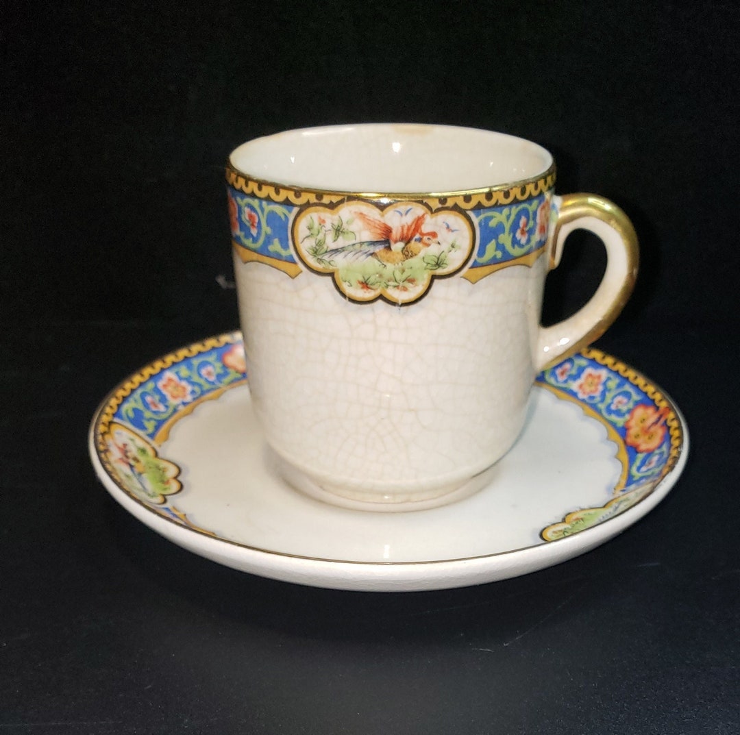 1896 Antique John Maddock & Sons Teacup and Saucer Duo | Demitasse ...