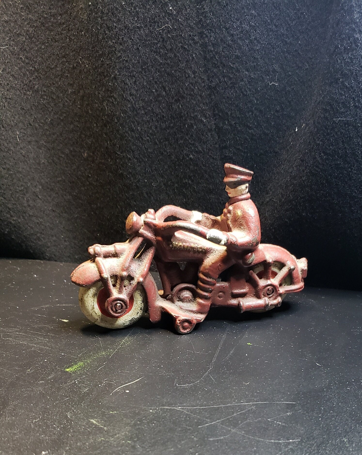 1930's Champion Cast Iron Motorcycle Cop Policeman Vintage Red ...