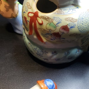 Vintage Chinese Buddha Teapot | Shou Lau: Longevity God and Boy ...