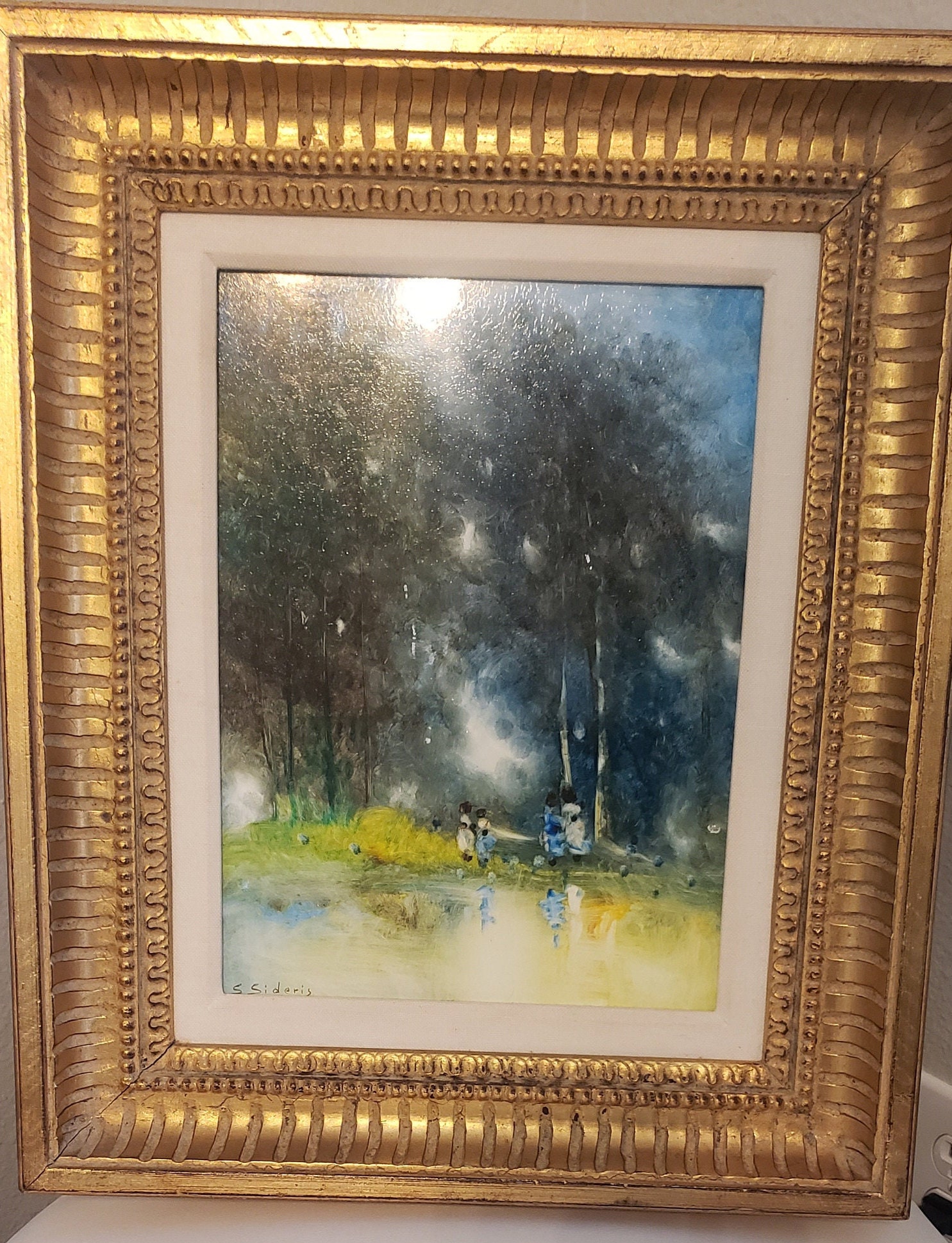 Original Art: Stefano Sideris Oil Painting in Elaborate Gilded Frame ...