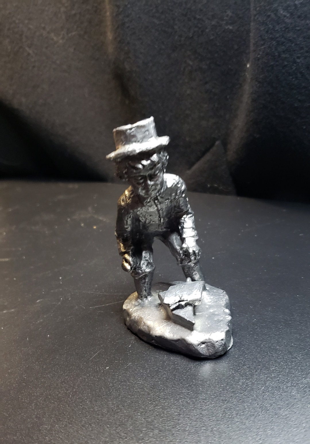 Vintage Michael Ricker Pewter Figurine Boy With Sailboat / Boat Pewter ...