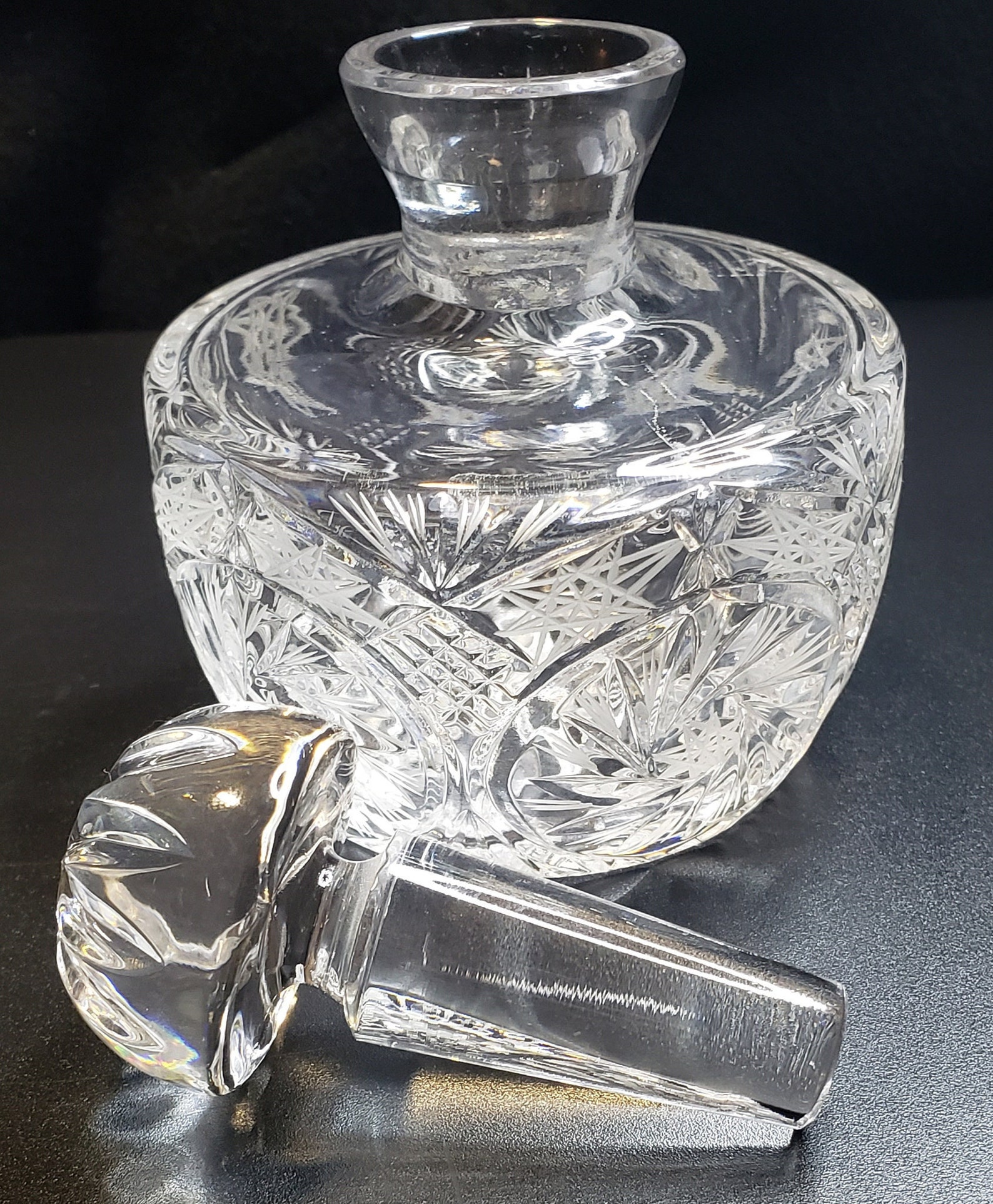 Vintage Heavy Cut Perfume Bottle With Stopper ABP Beautiful - Etsy