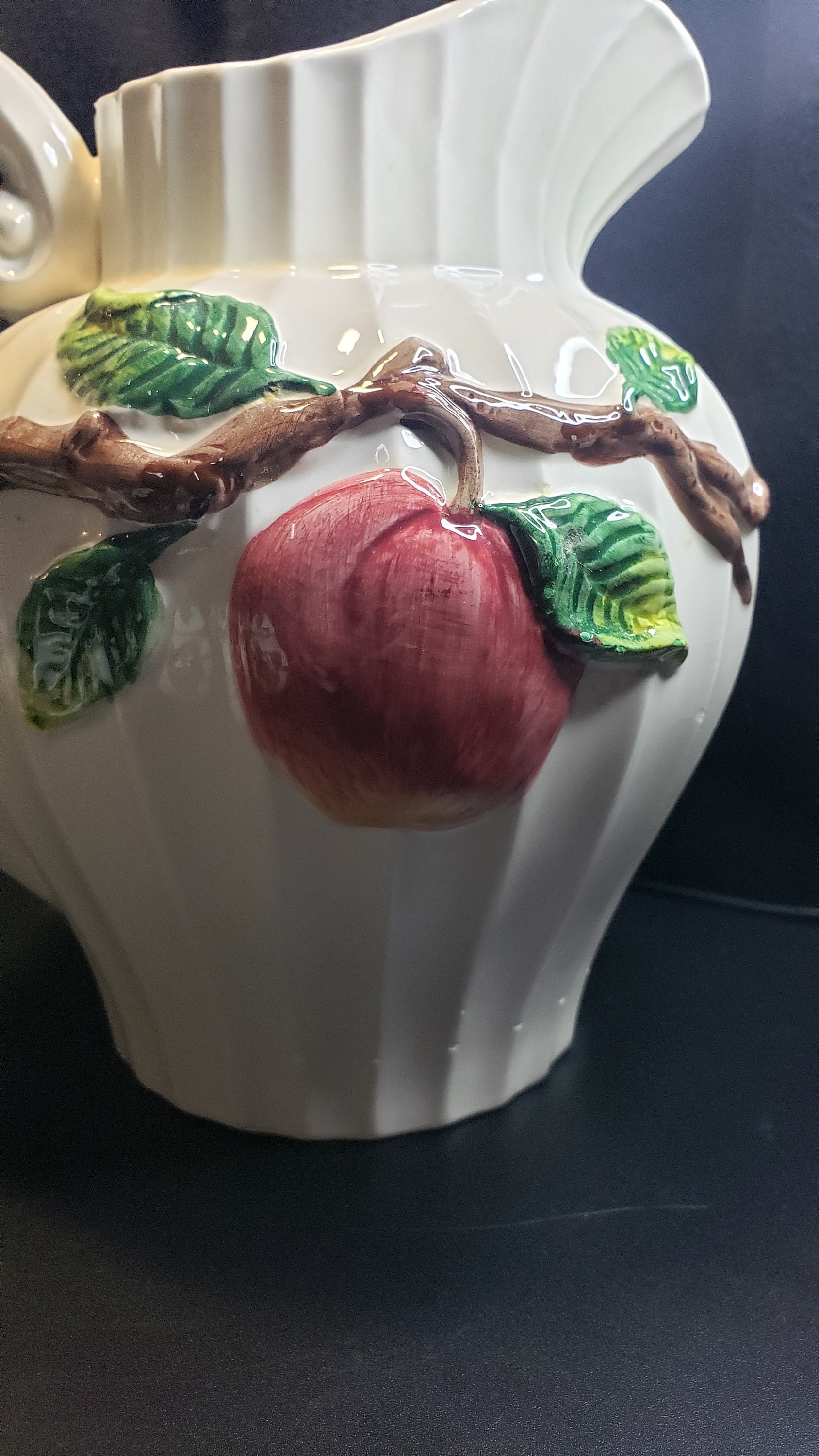 Vintage Fitz & Floyd Omnibus Macintosh Apple Pitcher Apple Sugar Apple ...