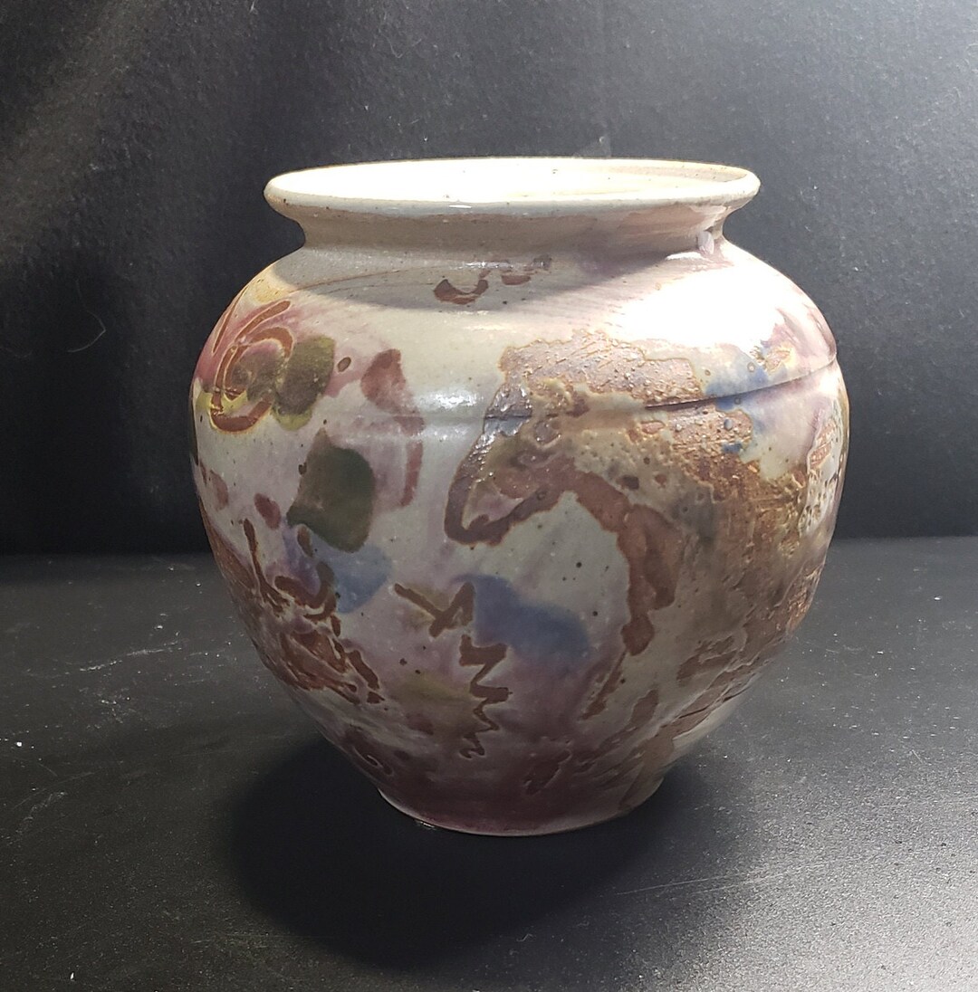 TOM FERGUSON Artist - ORIGINAL Art Vase- Signed - Deer & Horse - Etsy