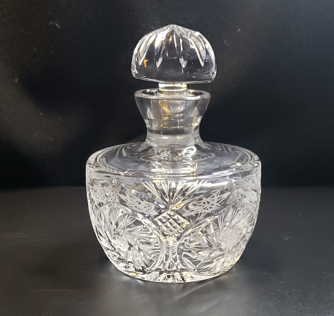 Vintage Heavy Cut Perfume Bottle With Stopper ABP Beautiful - Etsy