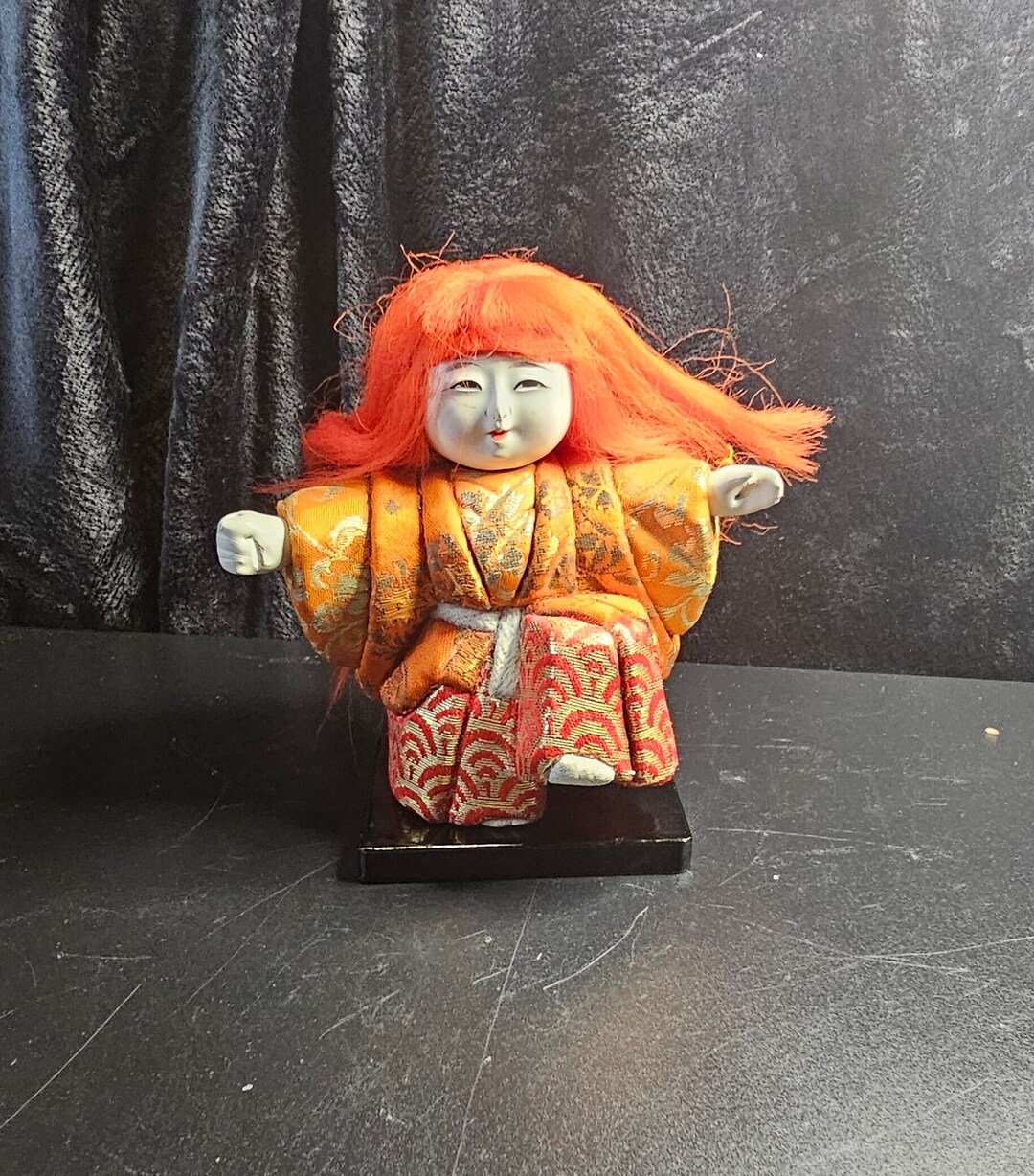 Vintage Japanese Doll | Kabuki Doll | Lion Dancer | Orange Hair ...