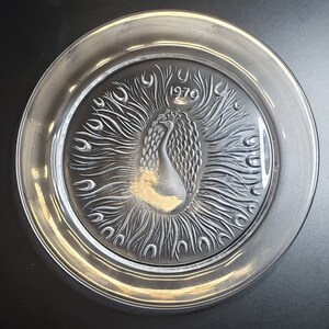1970 Lalique PEACOCK Plate | Signed | Vintage Marie Claude | Paon ...