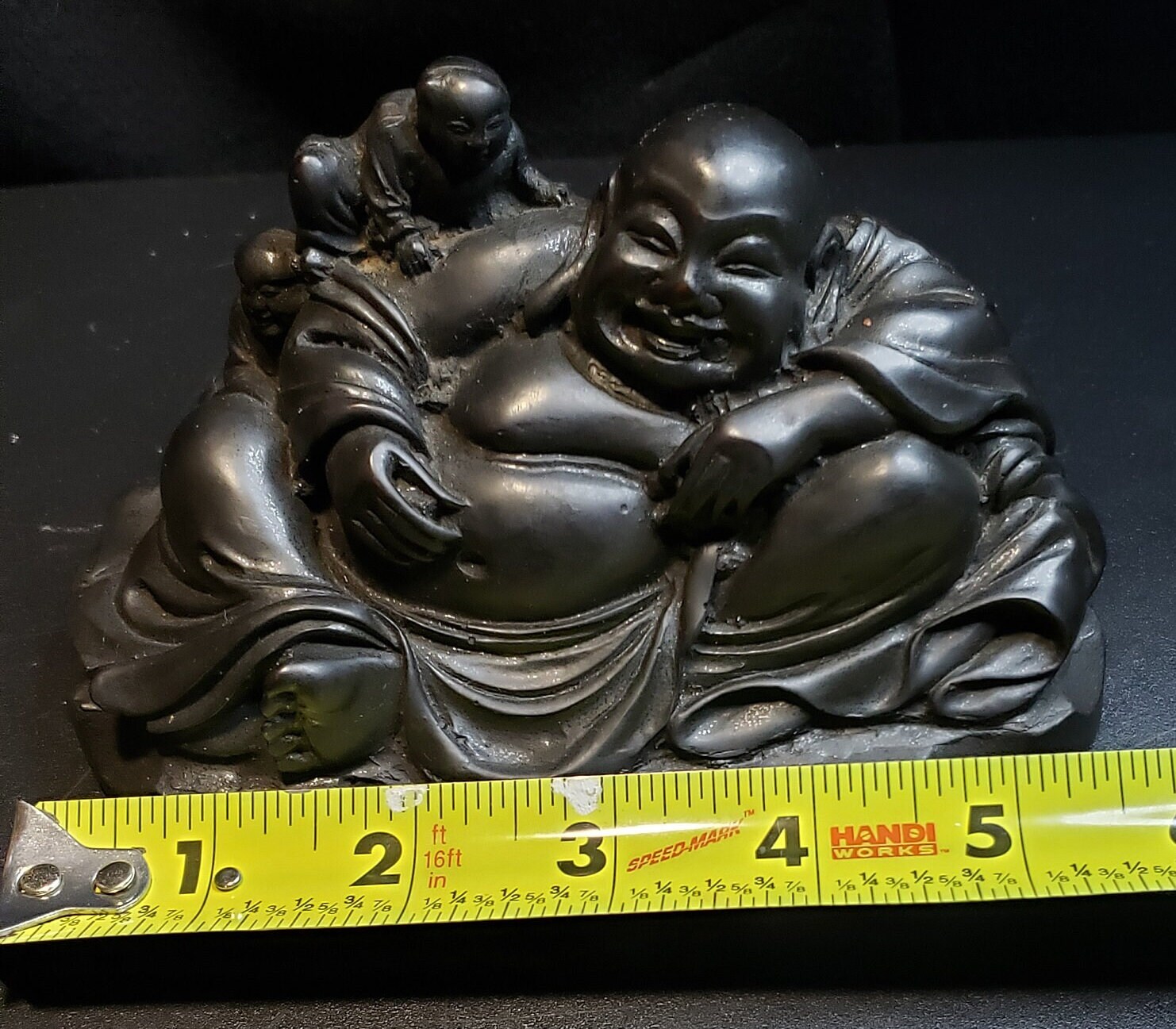Vintage Chinese Black Ebony Resin Figurine Laughing Buddha - Etsy