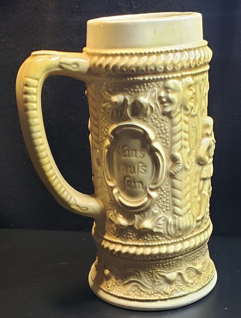 Vintage ARNELS Ceramic Stein 3D Motif German Beer Stein / - Etsy