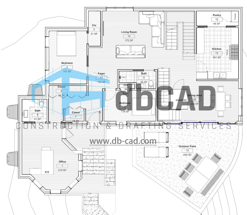 003 - Hillside 2-story With Basement House Plan - Etsy