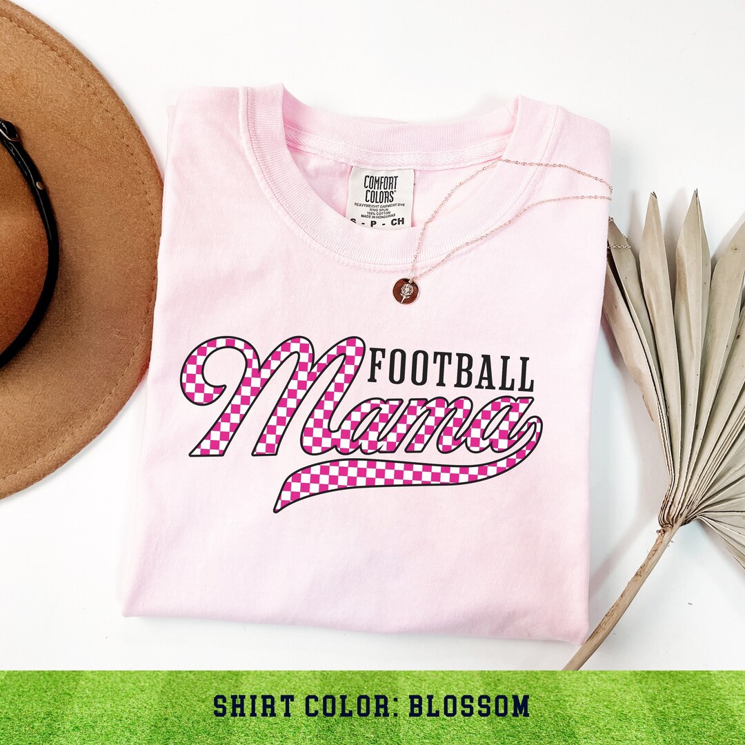 Checkered Football Mama Shirt, Trendy Sports Mom T Shirt, Game Day ...