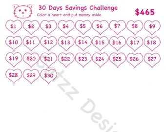 100 Money Saving Challenge in 30 Days 100 Savings Tracker - Etsy
