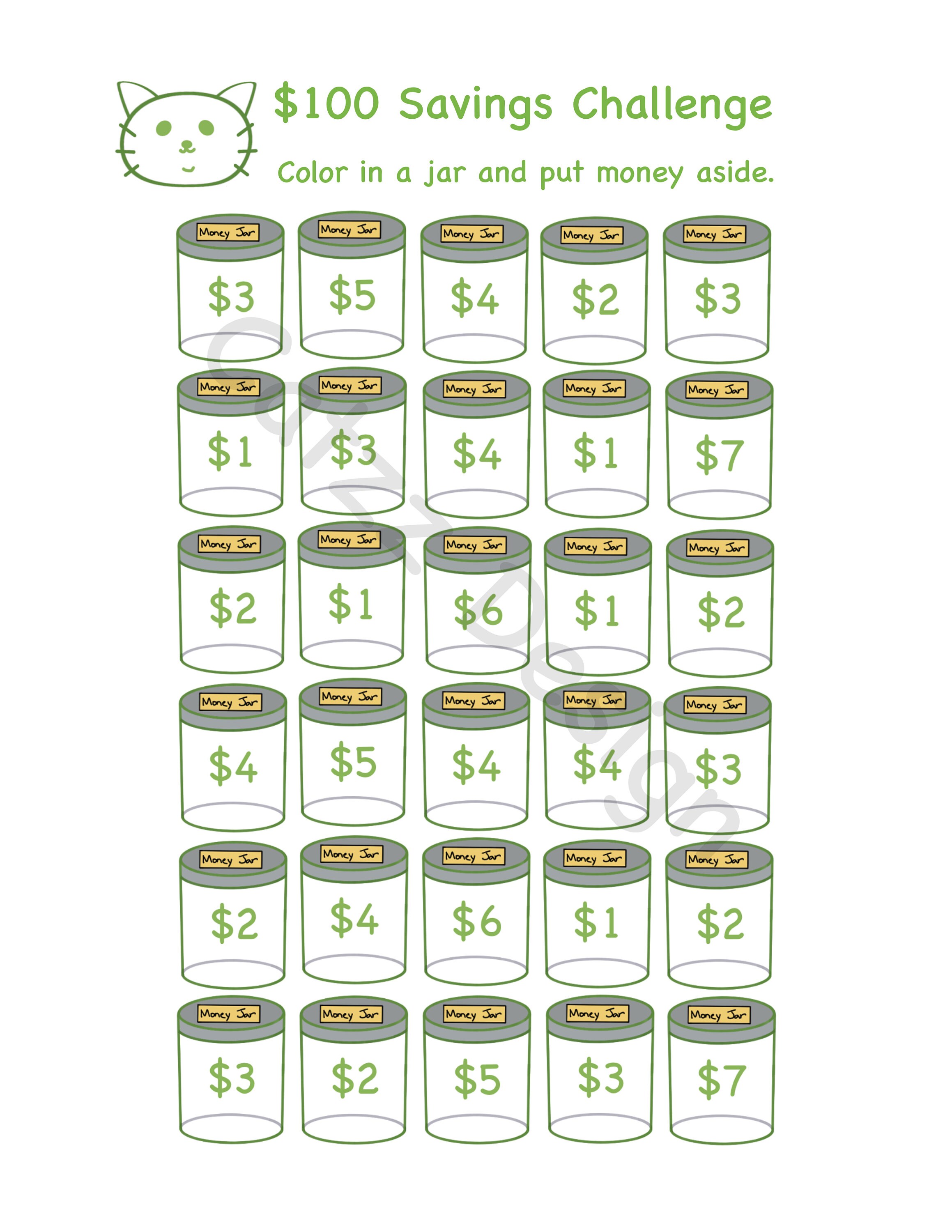 100 Money Saving Challenge in 30 Days, 100 Savings Tracker, Money ...