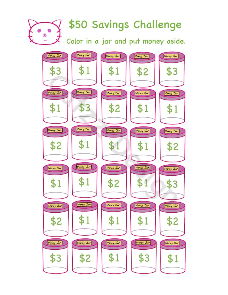 50 Money Saving Challenge in 30 Days, 50 Savings Tracker, Money Saving ...