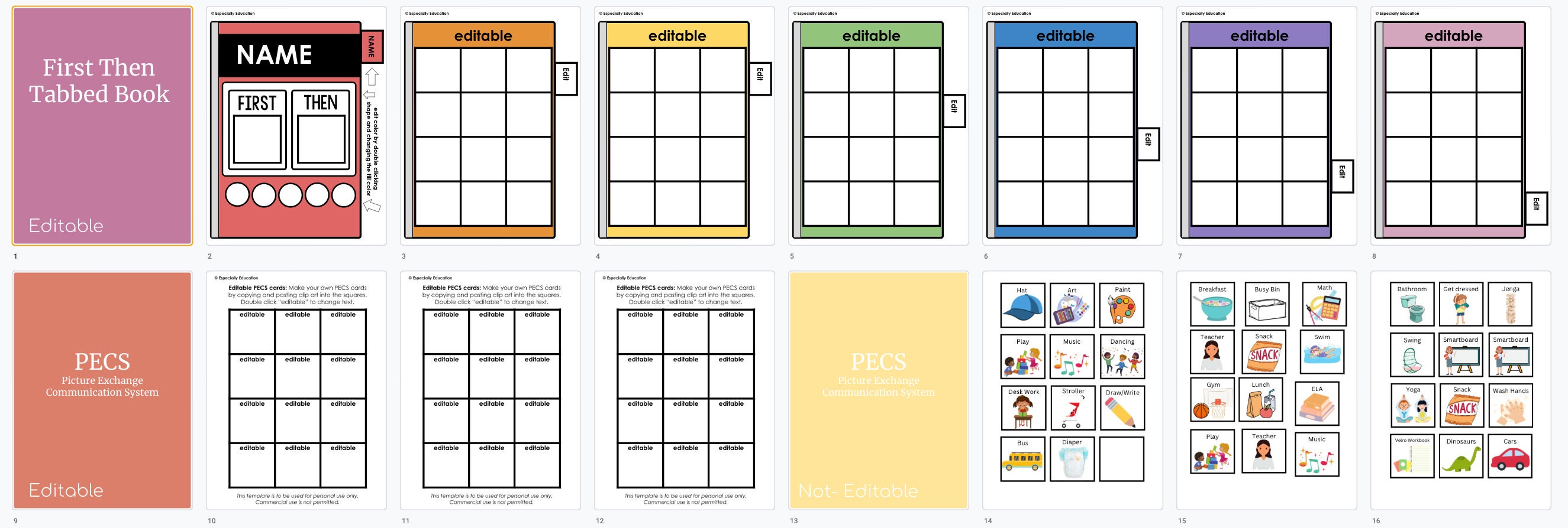 First, Then Transition Flip Book - Visual Schedule - Editable - Token ...