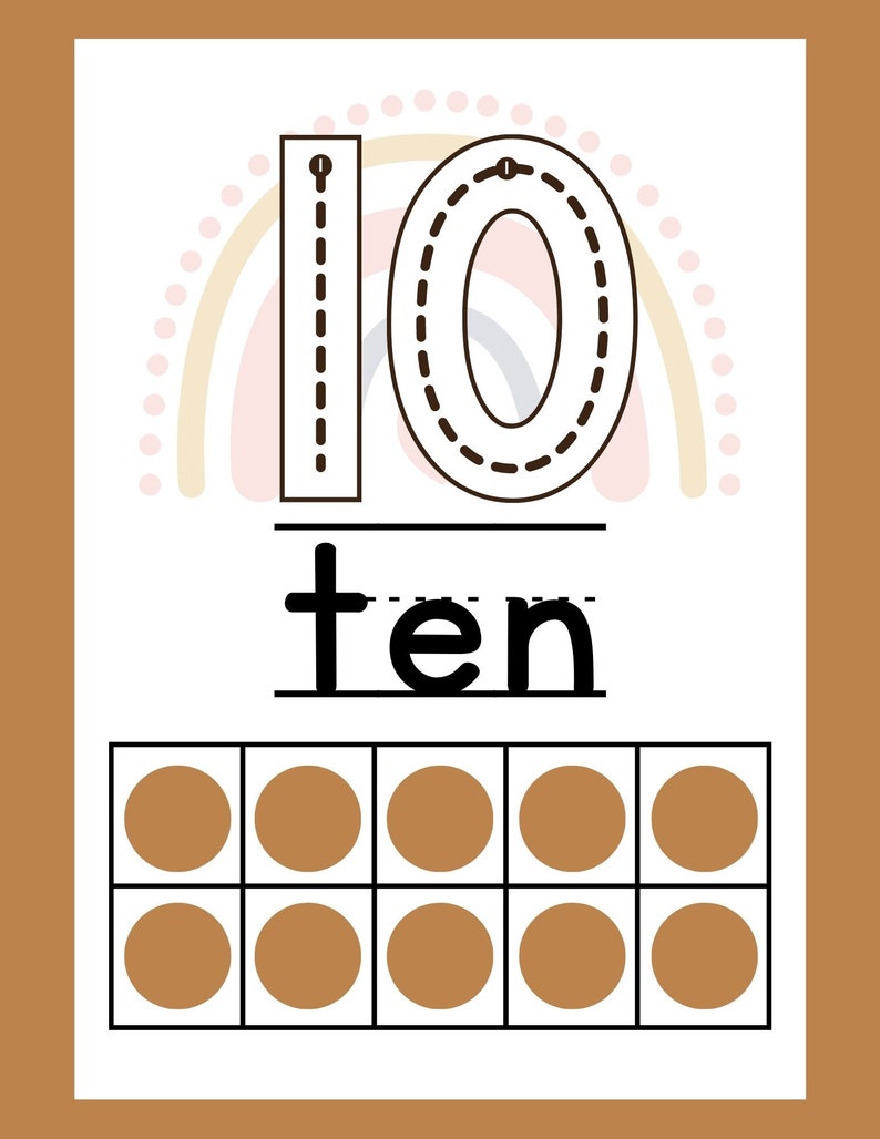 Boho Number Posters 1-20 , Path- Of- Motion, Base Ten Frames - Etsy