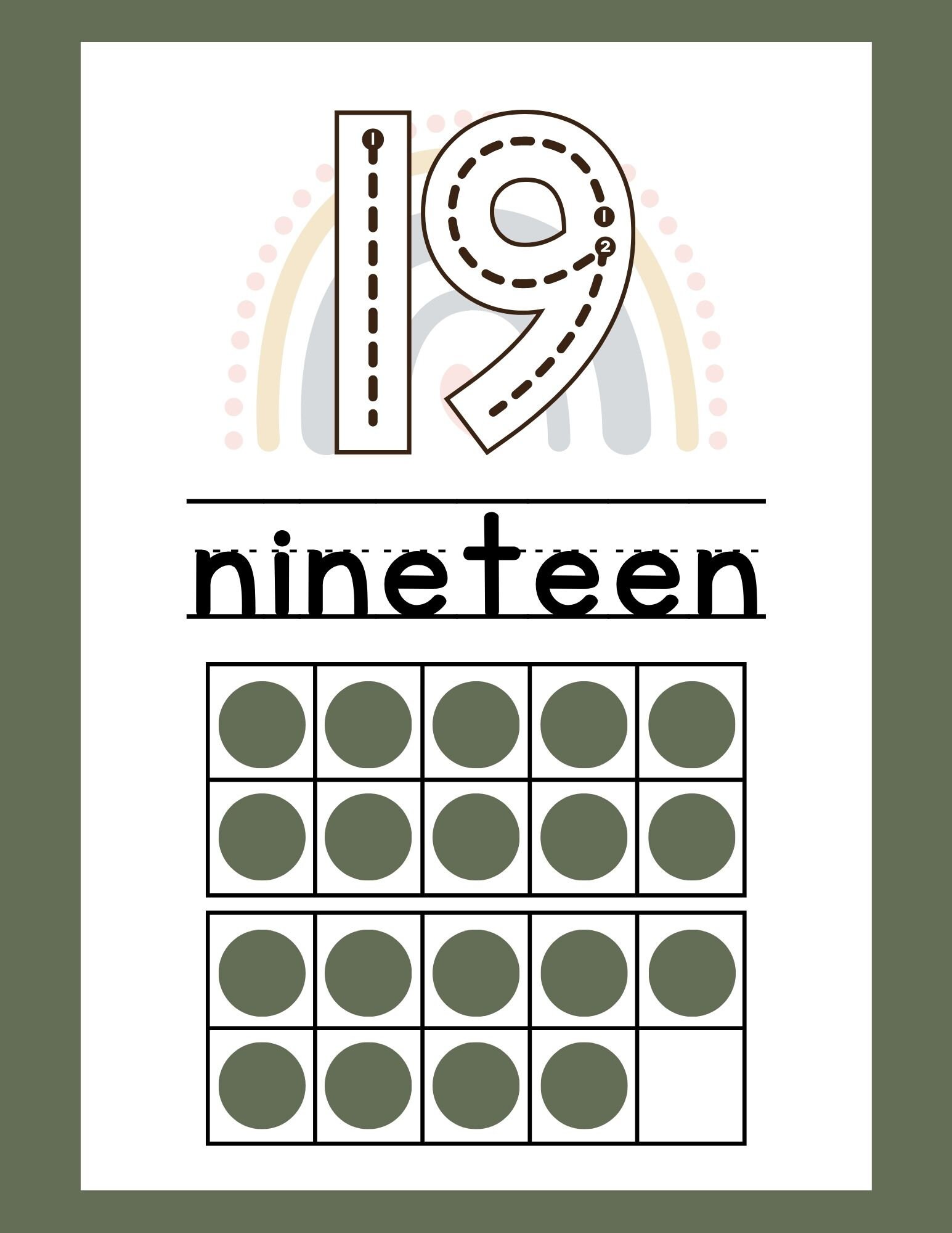 Boho Number Posters 1-20 , Path- Of- Motion, Base Ten Frames - Etsy