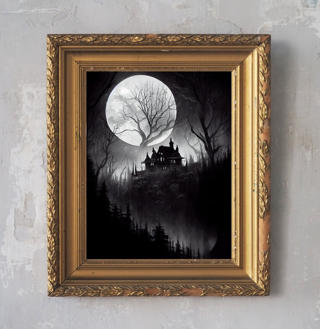 Haunted House 1 | Spooky Halloween Wall Art | PRINTABLE Digital ...