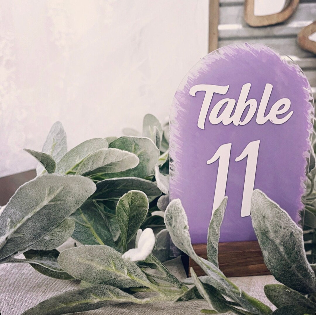 Acrylic & Wood Base Table Markers - Etsy