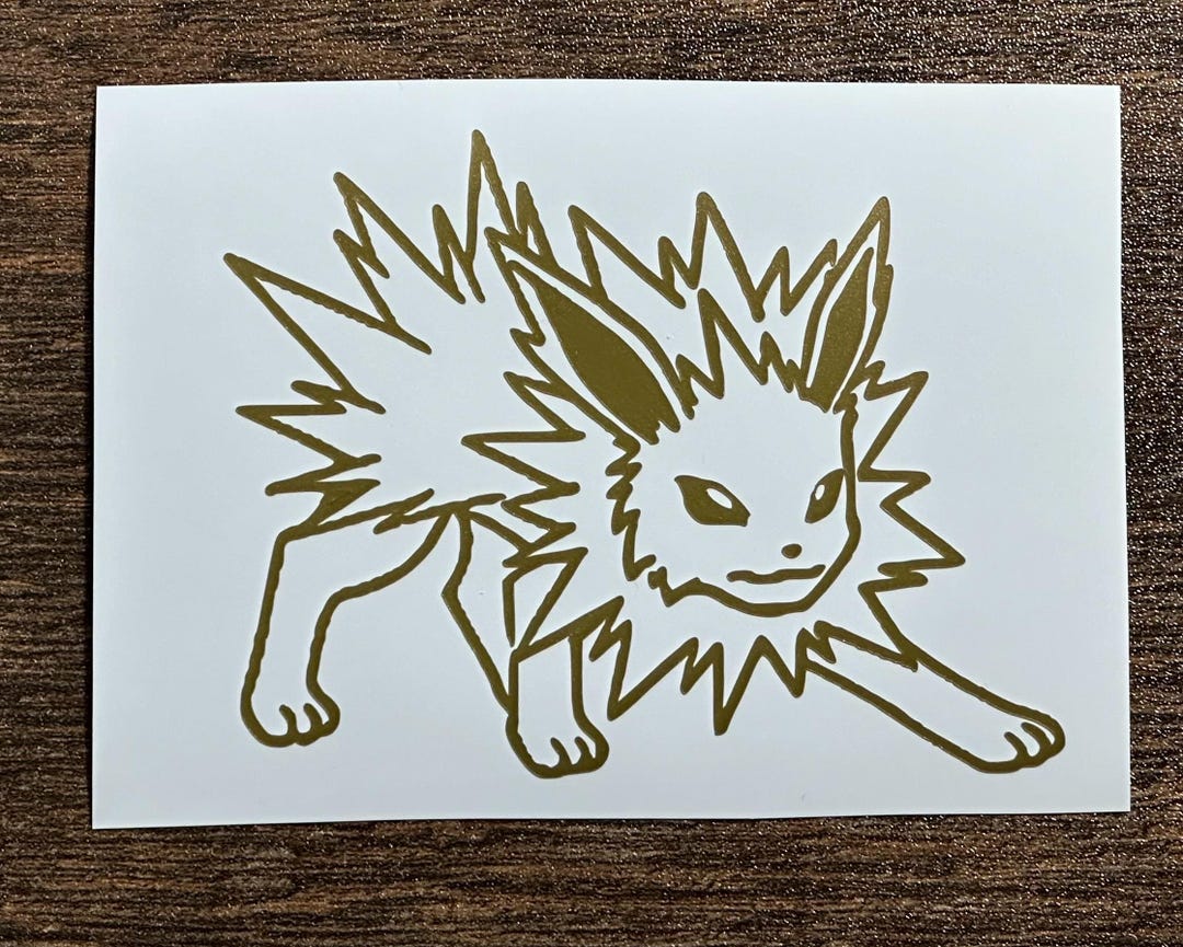 Fighting Jolteon Vinyl Decal (choose the Size, Choose the Color) - Etsy